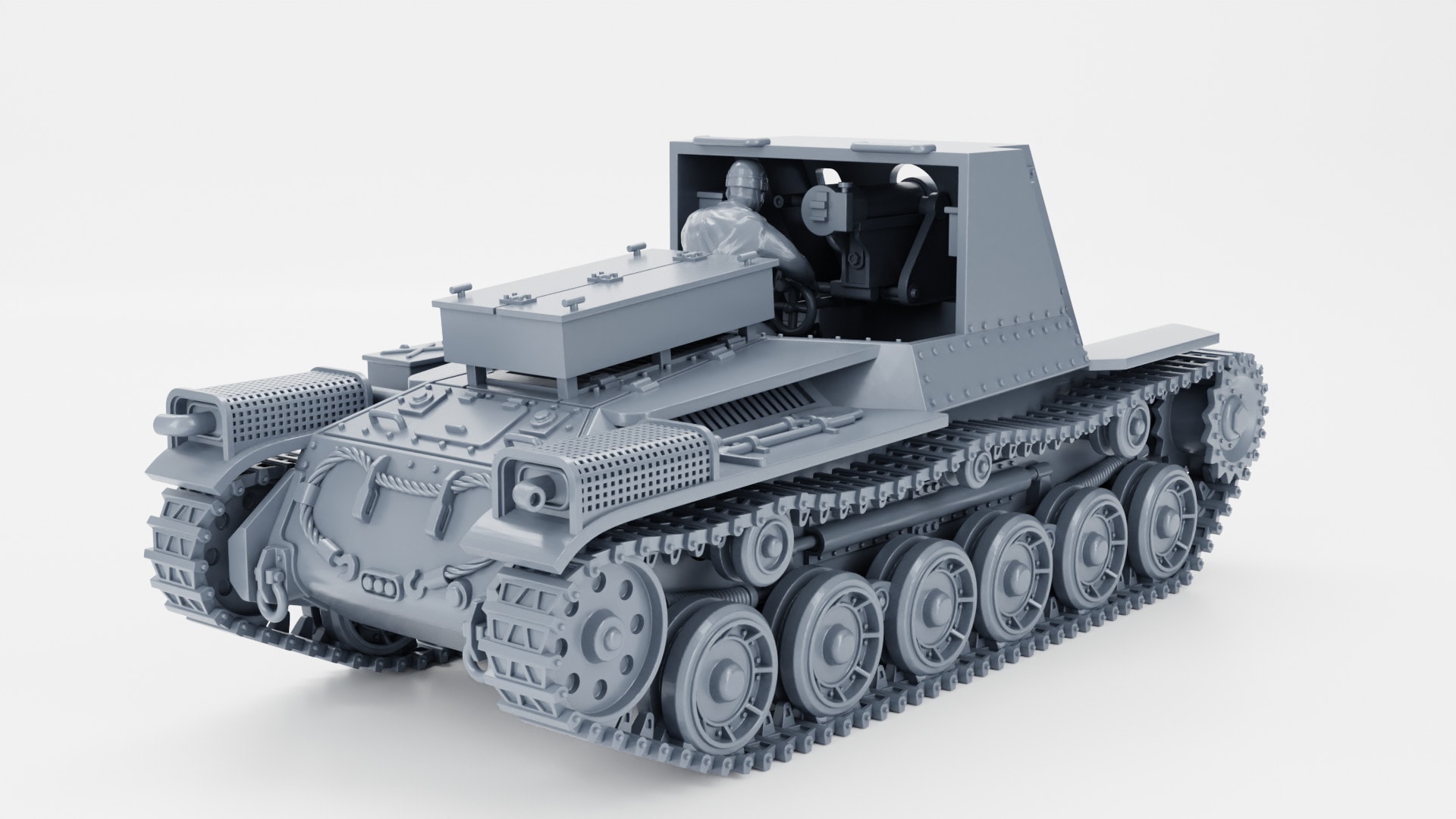 Type 4 Ho-Ro SPG + 1 Tankmen (Japan, WW2) by Wargame3D - Wargaming3D