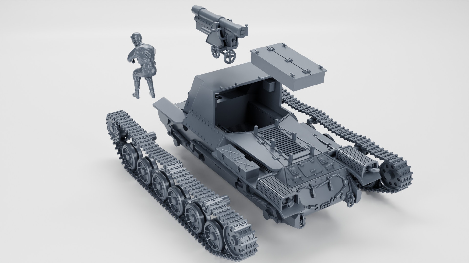 Type 4 Ho-Ro SPG + 1 Tankmen (Japan, WW2) by Wargame3D - Wargaming3D
