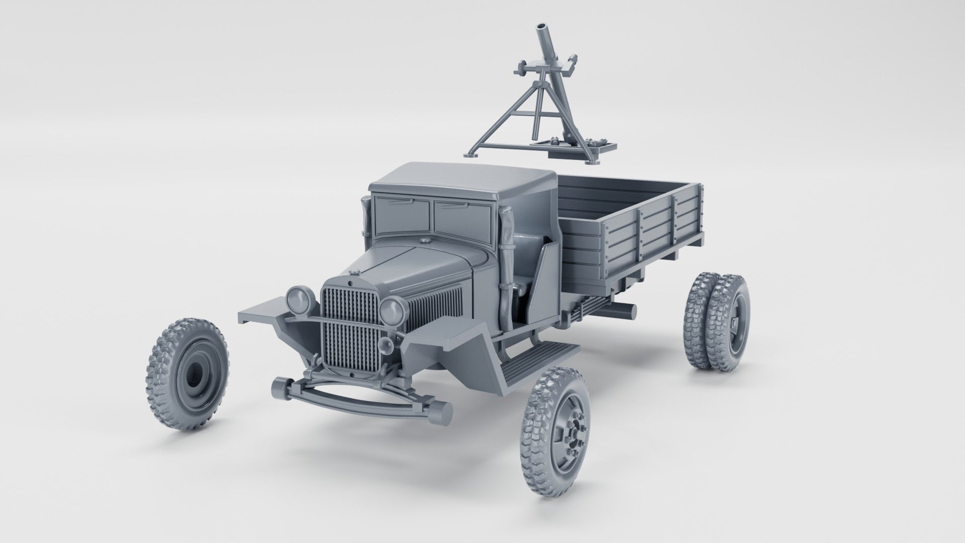 GAZ MM Light Truck with mortar BM36 82mm (USSR, WW2) by Wargame3D ...