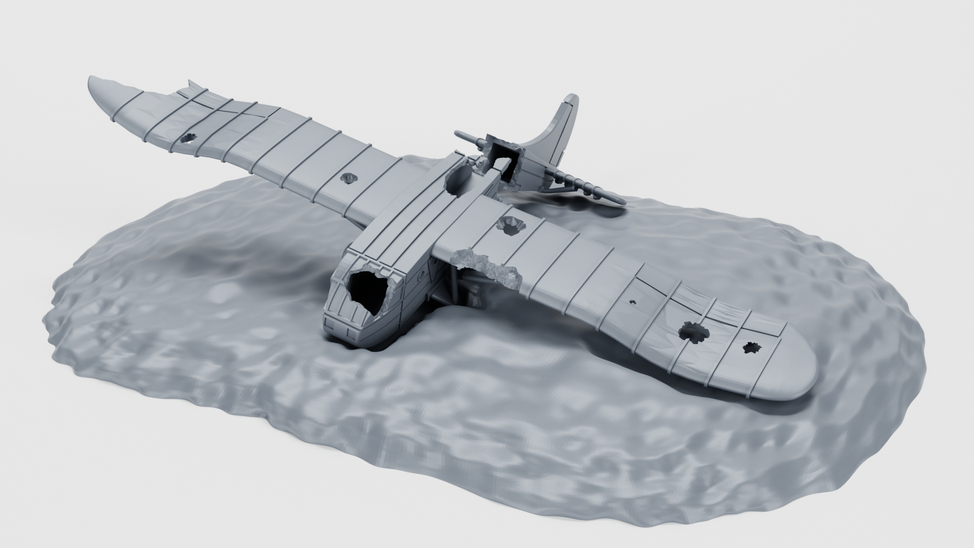 Crashed Glider Waco CG-4A - Hadrian (US, WW2) by Wargame3D - Wargaming3D