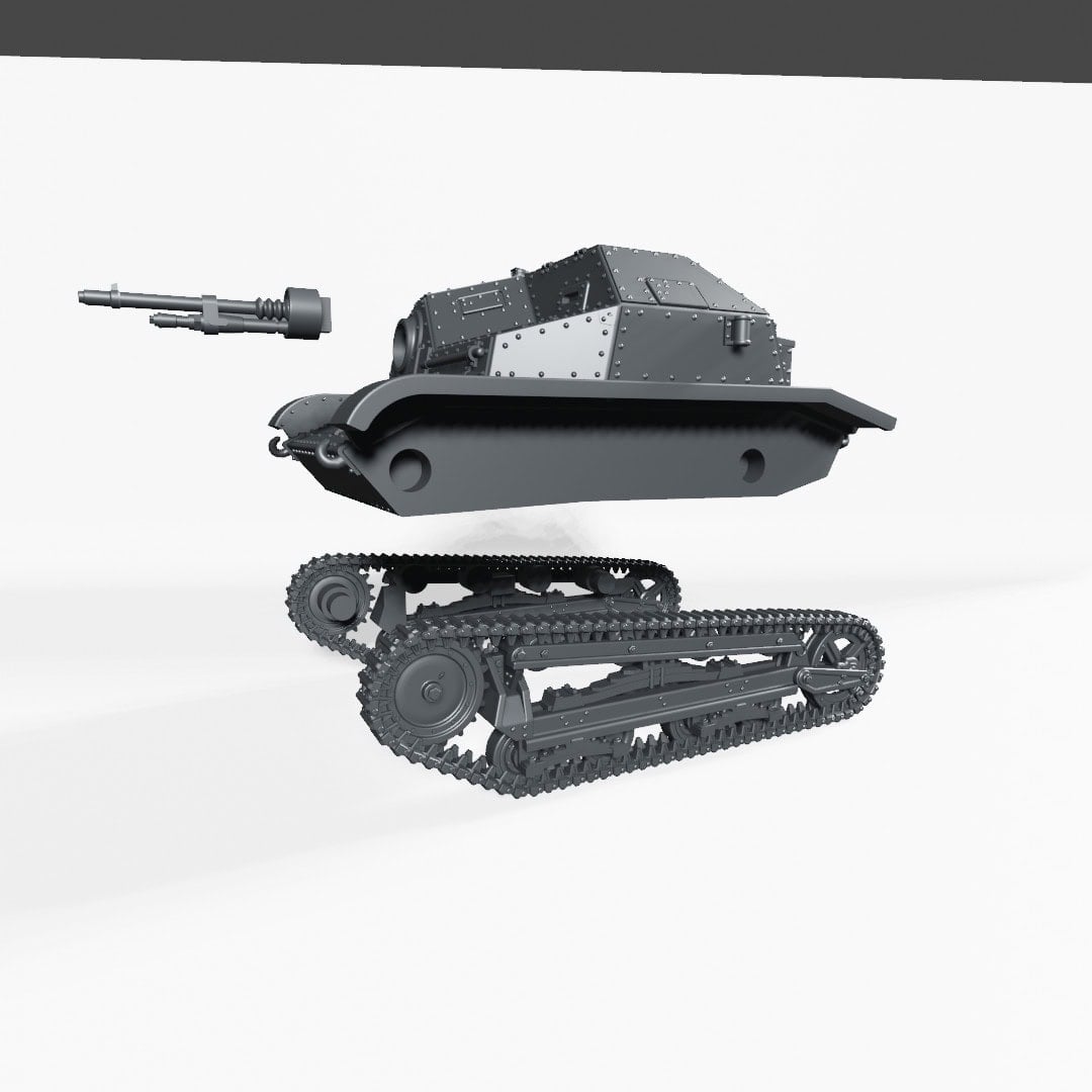 Tankette TKS with 2 optional machine guns (Poland, WW2) by Wargame3D ...