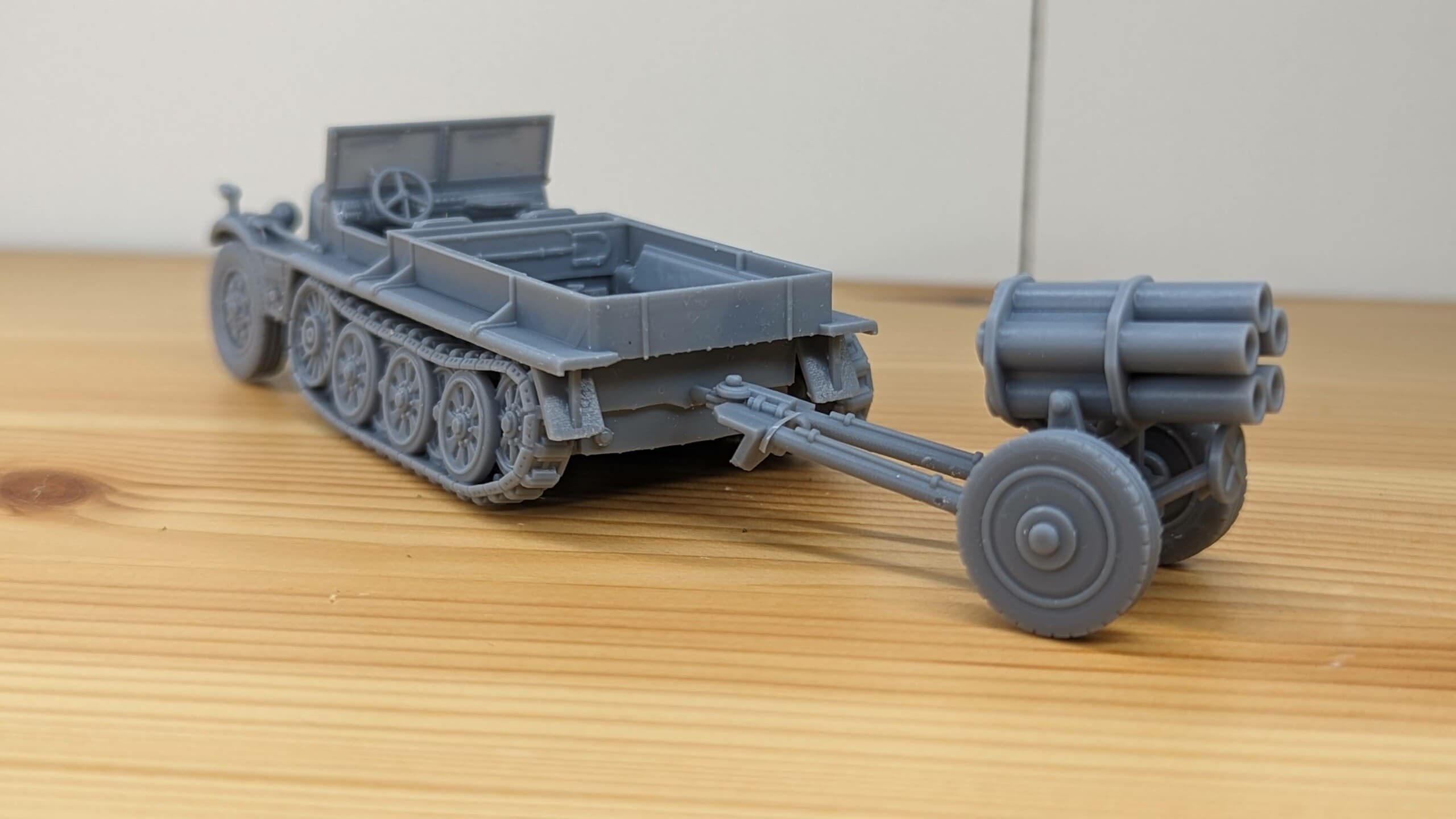 Half-track Sd.Kfz.10/2 Demag with 21cm Nebelwerfer + Crewmen (Germany ...