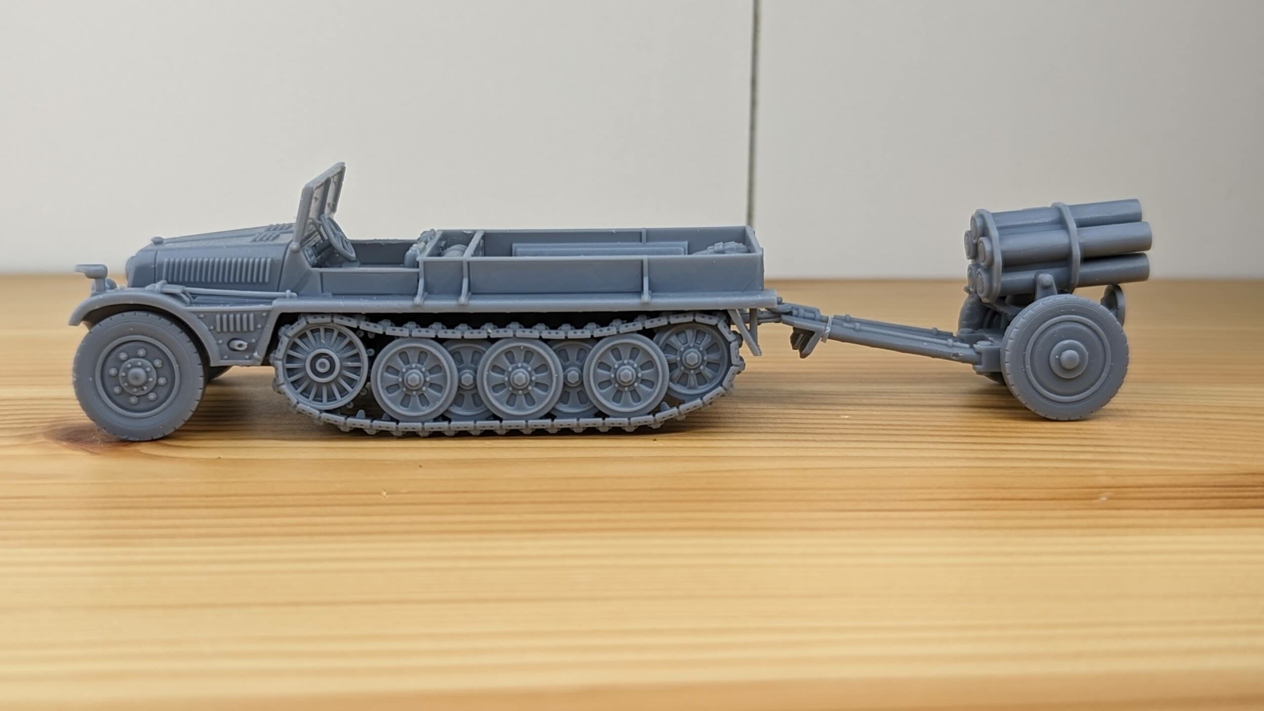 Half-track Sd.Kfz.10/2 Demag with 21cm Nebelwerfer + Crewmen (Germany ...