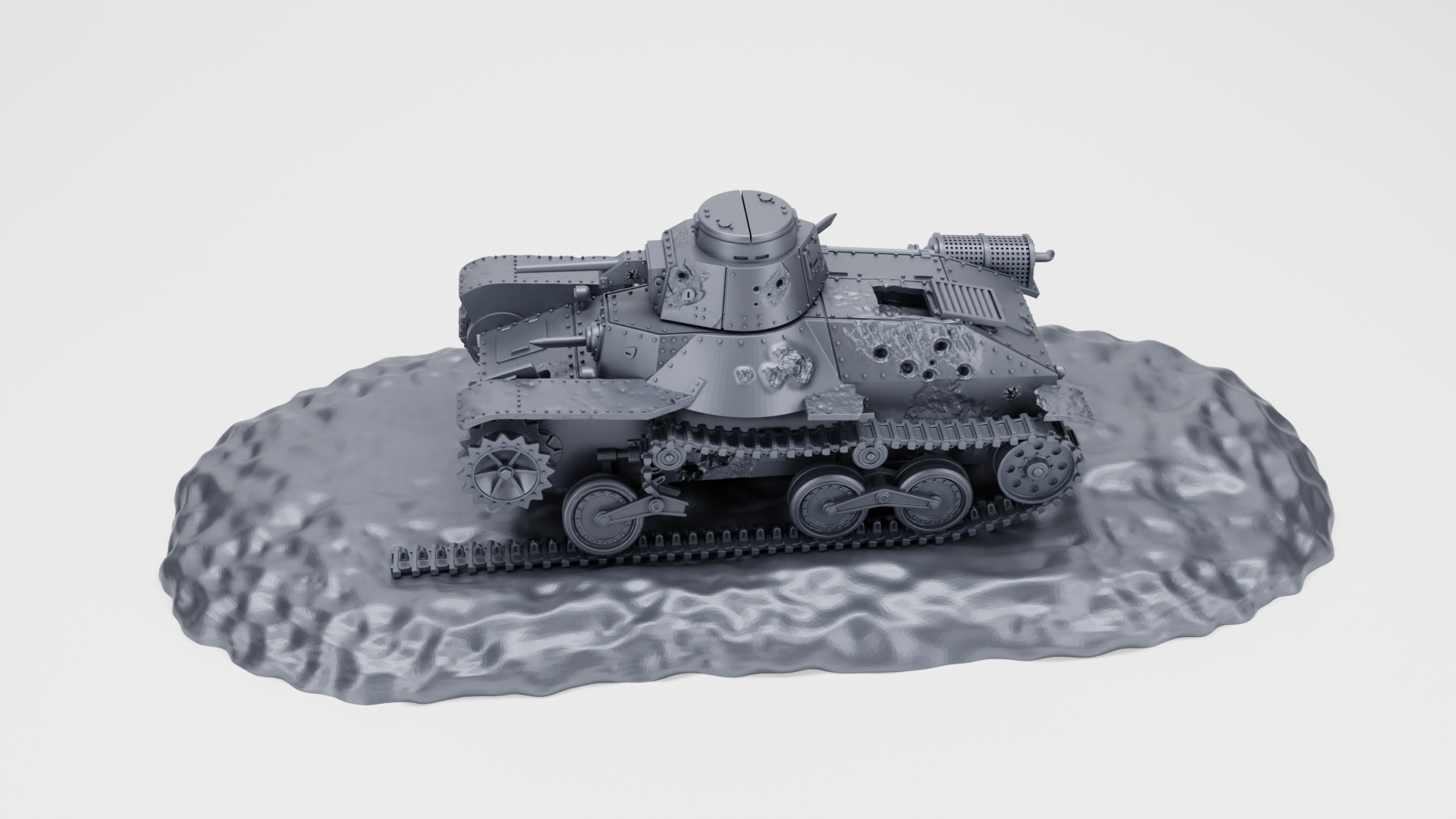Wrecked Tank Type 95 Ha-Go (Japan, Okinawa, WW2) by Wargame3D - Wargaming3D