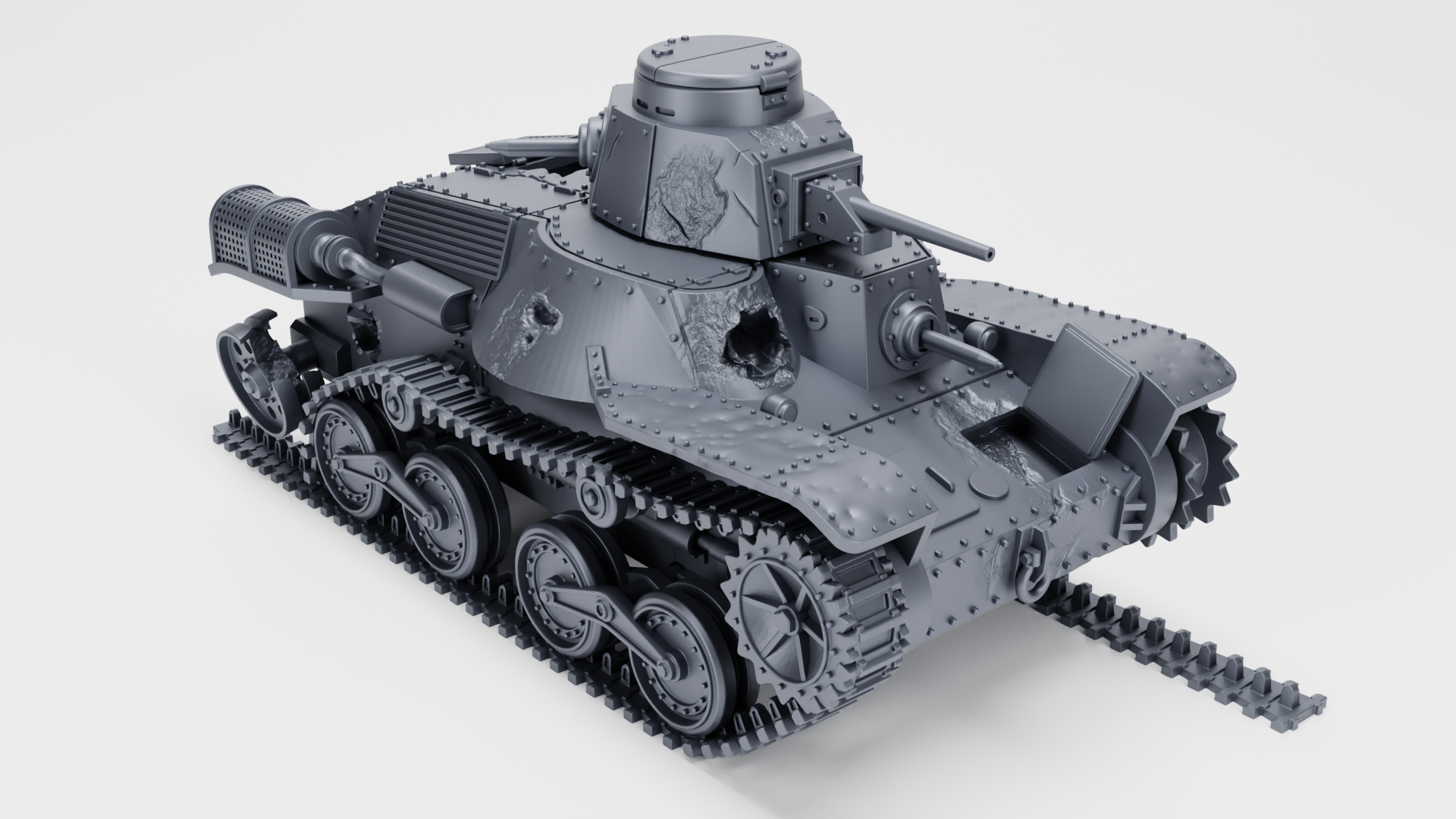 Wrecked Tank Type 95 Ha-Go (Japan, Okinawa, WW2) by Wargame3D - Wargaming3D