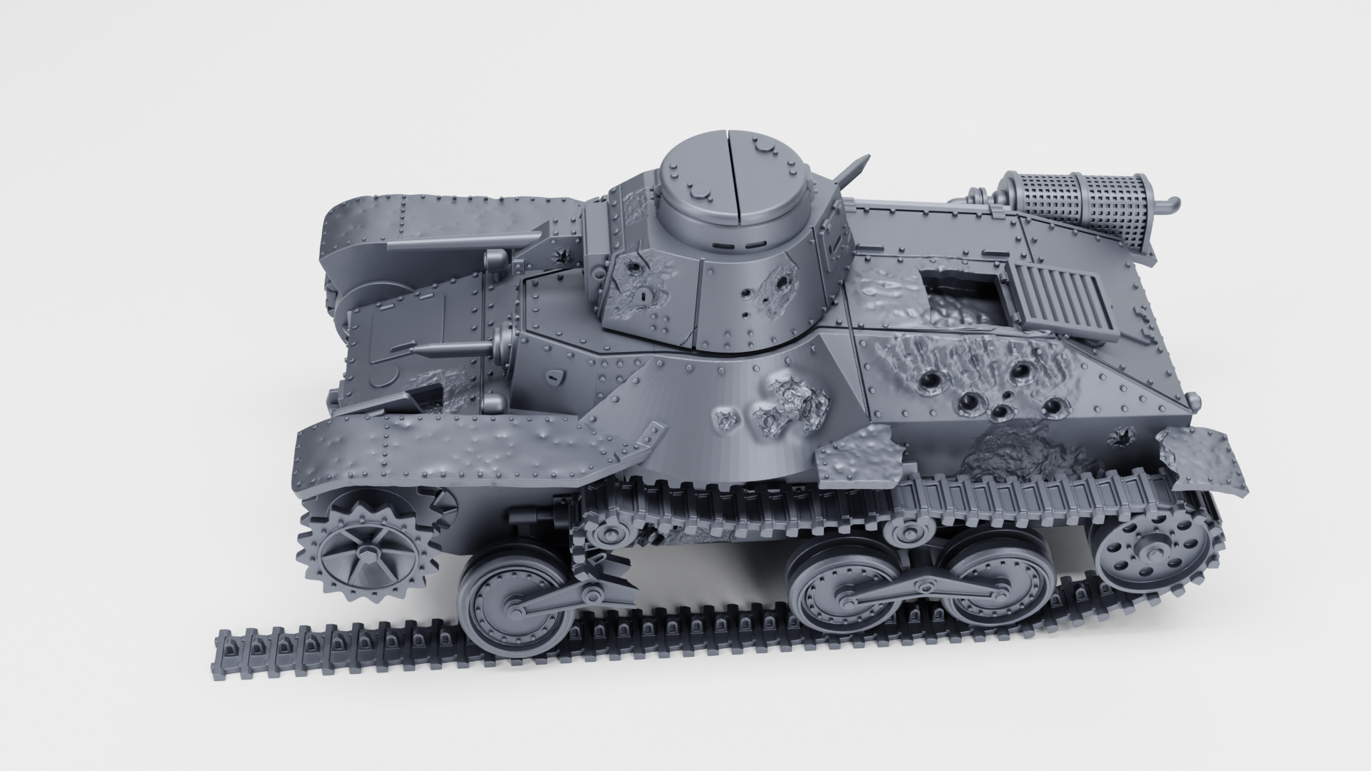Wrecked Tank Type 95 Ha-Go (Japan, Okinawa, WW2) by Wargame3D - Wargaming3D