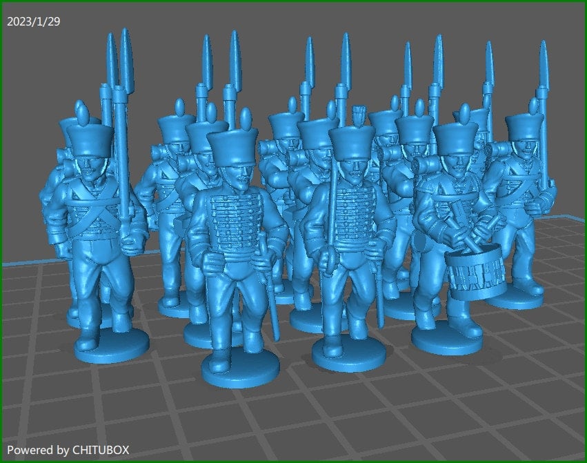 28mm Brunswick Line/light btg 1809-15 covered shako by MCminiatures ...