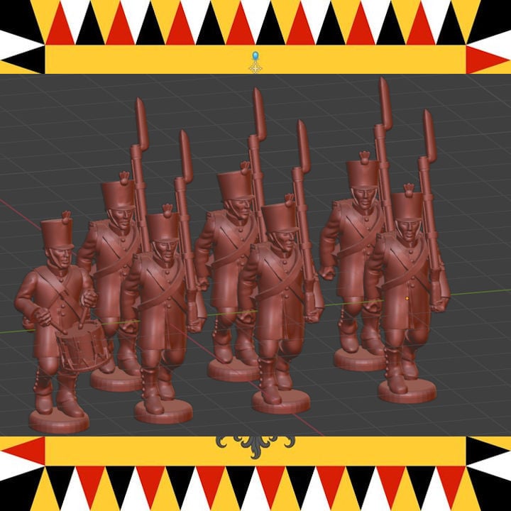 28mm Napoleonic Austrian Landwehr with ueberrock and shako by ...