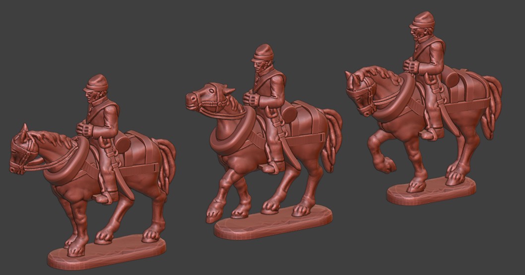 15mm ACW Artillery Limber static horses mounted by MCminiatures ...