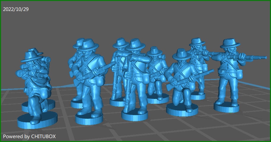 15mm ACW Infantry skirmishing , with hat, sack coat by MCminiatures ...