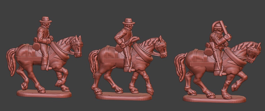 15mm ACW Artillery Limber walking horses mounted by MCminiatures ...