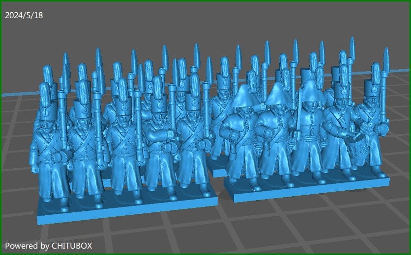 small 15mm "w epic size" Russian Grenadier btg in greatcoat 1805-07 by ...