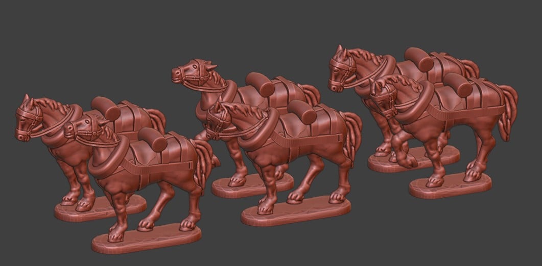 15mm ACW Artillery Limber horses static by MCminiatures - Wargaming3D