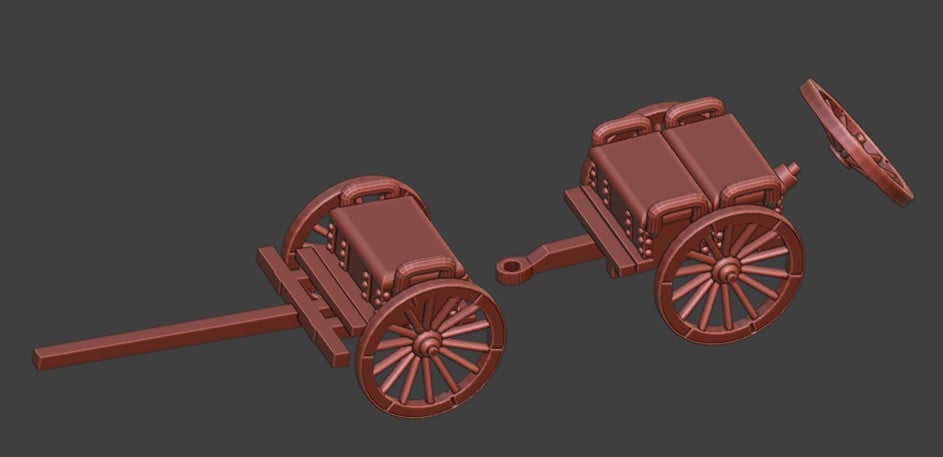 15mm ACW Artillery Limber and ammunition caisson by MCminiatures ...