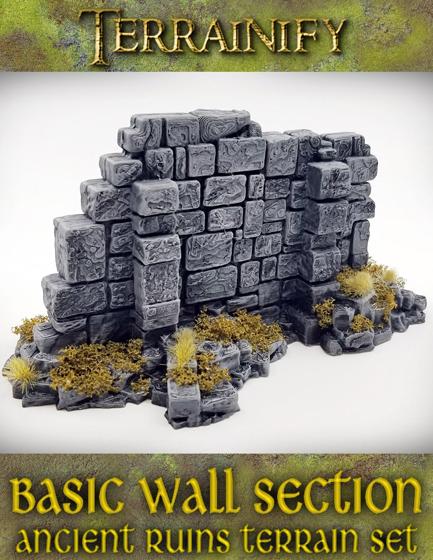 Ancient Ruins: Basic Wall Section by Terrainify - MiniHoarder