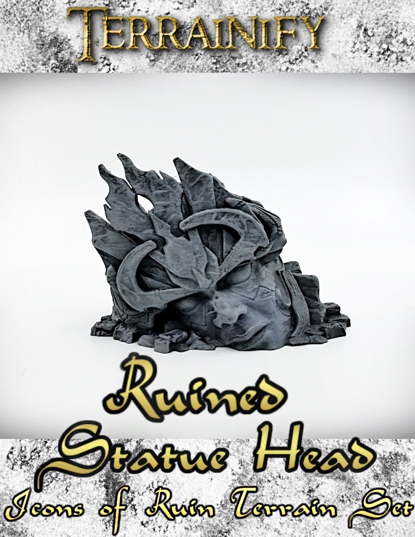 Icons of Ruin: Ruined Statue Head by Terrainify - MiniHoarder