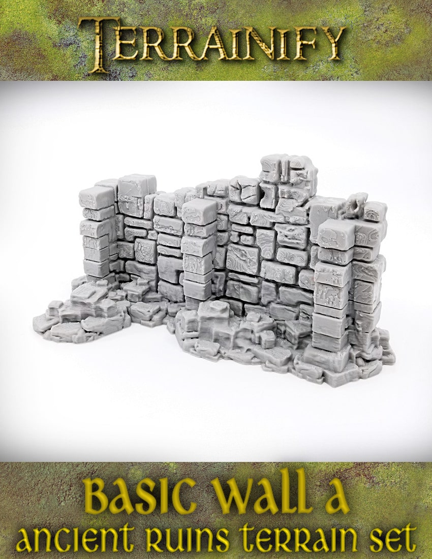Ancient Ruins: Basic Wall A by Terrainify - MiniHoarder
