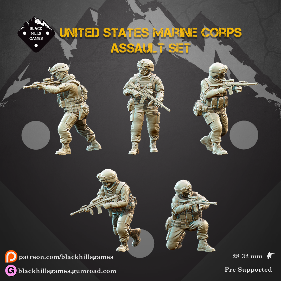 United States Marine Corps (Assault Set) by Black Hills Games - Wargaming3D