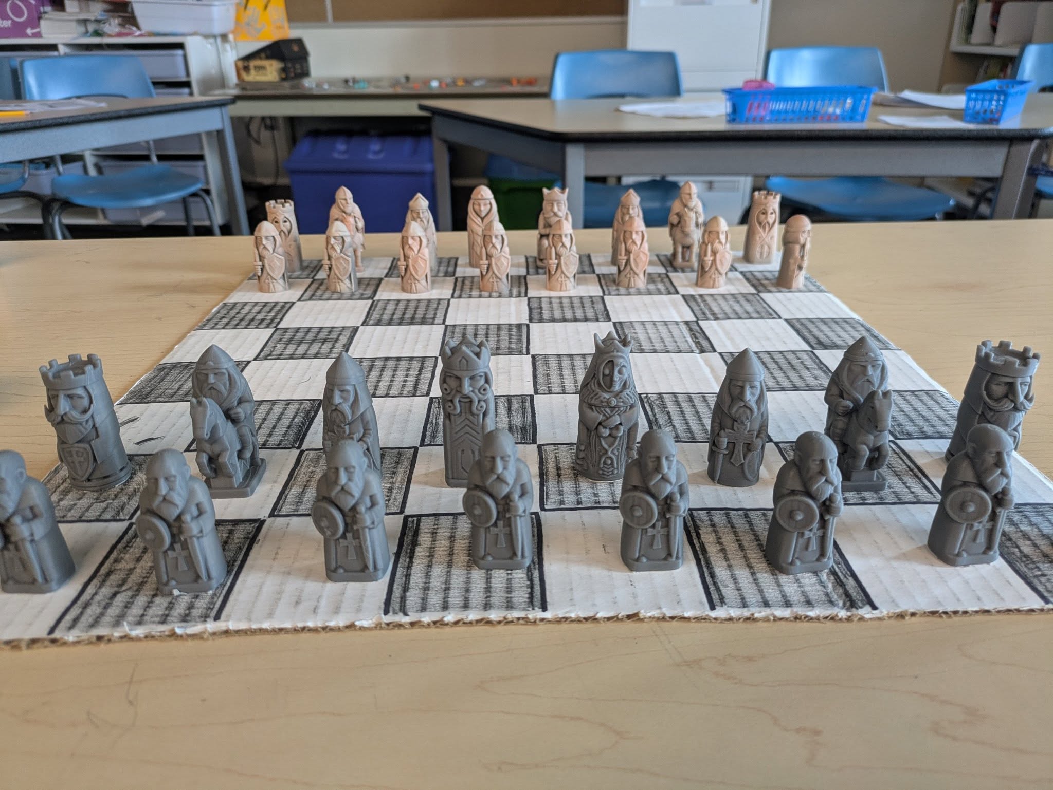 Medieval Chess Set STL Files – Hand-Carved Style Pieces for 3D Printing ...