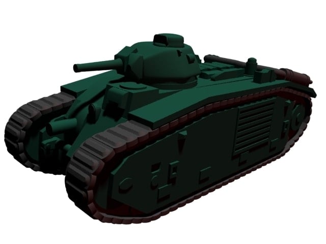 1:100 CHAR B1 TANK by Forpost D6 - Wargaming3D